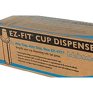 San Jamar EZ-Fit In-Counter Cup Dispenser, Plastic, Universal Disposable Cup Compatibility With Interchangeable Gaskets For Commercial Kitchen, 23.25 Inches, Black