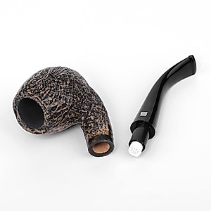 MUXIANG Pipe with Rusticated Finished,Bent Pipe Stem Cools The Tobacco Pipe and Easy to Clean AA0014S-PS2