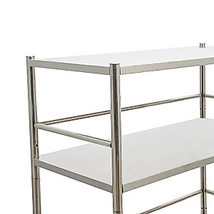 4 Tier Metal Storage Shelves Stainless Steel Storage Racks and Shelving Heavy Duty Metal Shelf Storage Organizer Rack for Kitchen, Garage, Home, Office, Garden