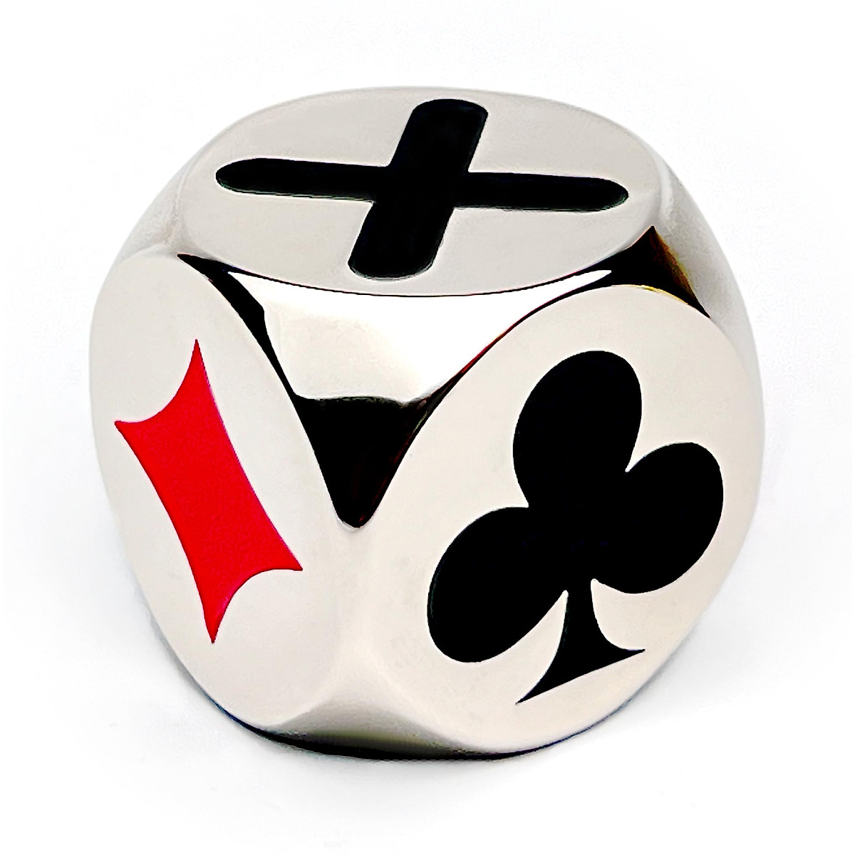 Luck Lab Premium Trump Marker/Indicator - for use with Euchre, Pinochle, Bridge and More - Comes with Black Velvet Storage Bag. (Silver)