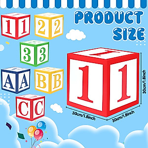 Letter Boxes for Party Celebration Supplies ABC Block Theme Decorations Balloon Alphabet for Back to School Graduation Birthday Baby Shower Toy Inspire Story Supply Nursery Game Favor Centerpieces