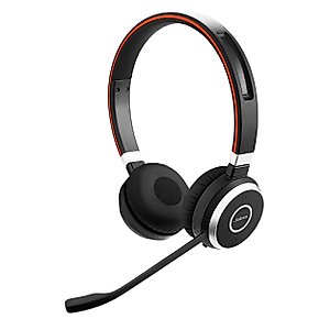 Jabra Evolve 65 SE Link380a UC Stereo- Bluetooth Headset with Noise-Cancelling Microphone, Long-Lasting Battery and Dual Connectivity - works with all other platforms - Black