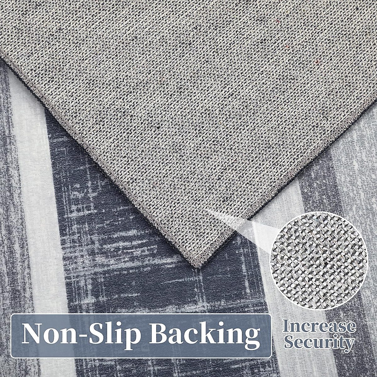 Area Rug 8x10 Washable Rug for Living Room Non Slip Mid-Century Modern Rugs Ultra Soft Bedroom Rugs Low Pile No-Shedding Contemporary Indoor Carpet for Kitchen Dinning Room Home Office, Grey