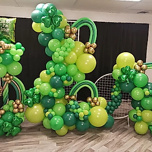 Green Balloon Garland Arch Kit, Kelfara Latex Balloons 109pcs Different Sizes 18/10/12/5 Inch, Party Balloons for Wedding Graduation Anniversary Green Jungle Forest Themed Birthday Party Decorations
