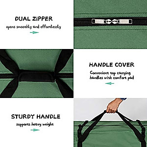 OurWarm Christmas Tree Storage Bag Extra Large Heavy Duty Storage Containers with Reinforced Handles Zipper for 7.5ft Artificial Tree, 50" x 15" x 20" 600D Oxford Xmas Holiday Tree Storage Bag, Green