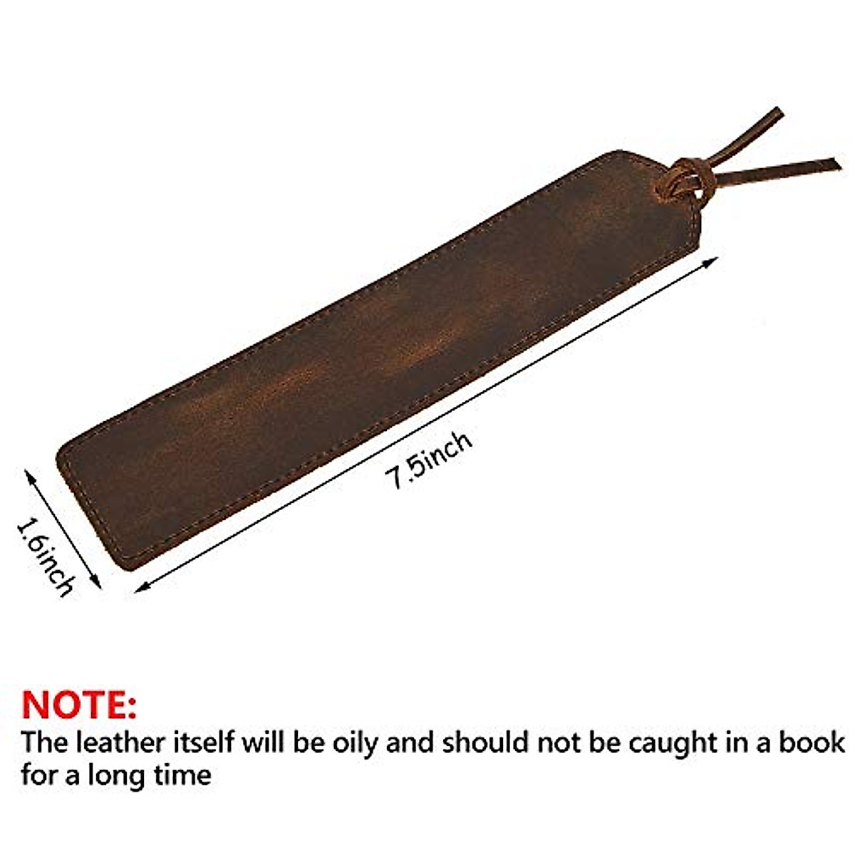 Leather Bookmark, Classic Stitched Bookmark, Leather Page Markers for Men Women Kids Halloween Christmas Bookworms Writers Relatives and Friends (2 Pieces)