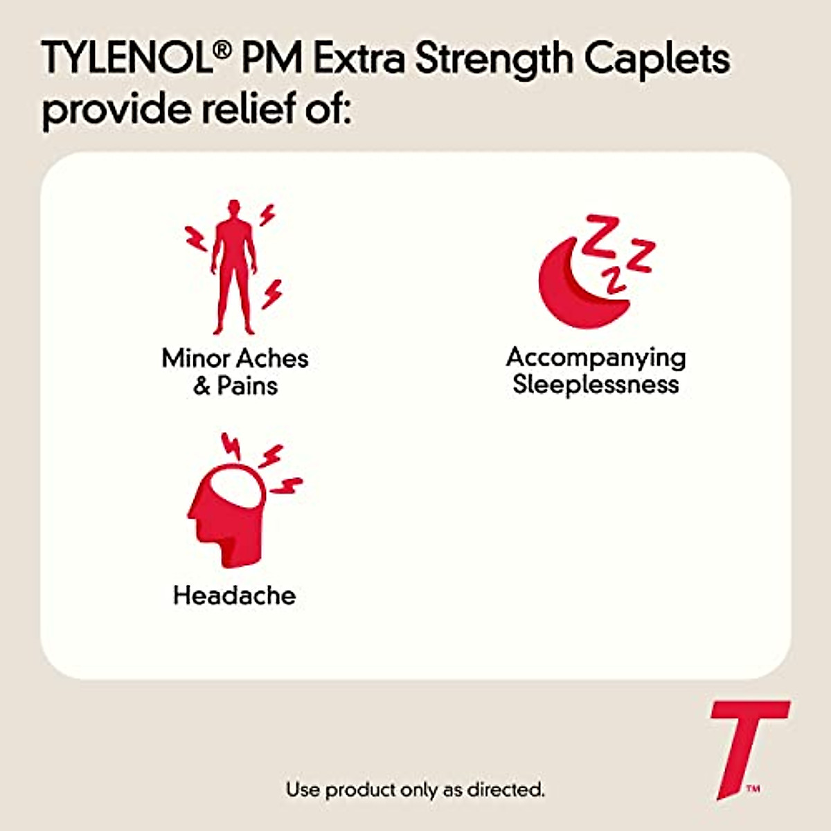 Tylenol PM Extra Strength Pain Reliever & Sleep Aid Caplets, 500 mg Acetaminophen, 24 ct