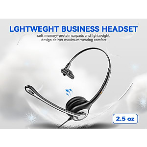 Phone Headset 2.5mm with Microphone Noise Cancelling & Volume Controls, Telephone Headphone Compatible with Panasonic Dect 6.0 Phones, Comfort-Fit Telephone Headset for AT&T Vtech Cordless Phones