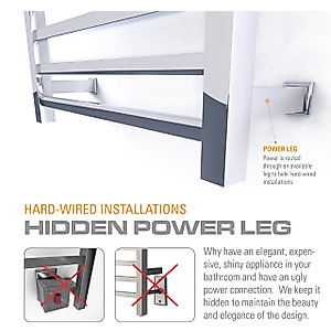 Brandon Basics Wall Mounted Electric Towel Warmer with Built-in Timer and Hardwired and Plug in Options (Brushed)