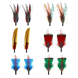 FALETO Hat Feathers 12 Pcs Assorted Natural Feather Packs Accessories for Hats & Fedoras