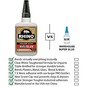 Rhino Glue Gel, Heavy Duty 40 Gram Clear