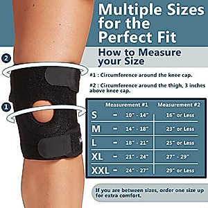 ZCAREPHARMA Knee Brace for Knee Pain Relief | Neoprene Knee Brace for Working Out, Running, Injury Recovery |