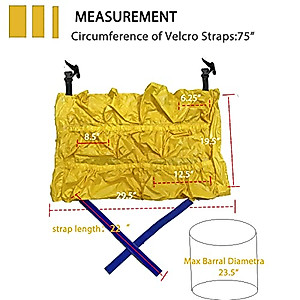 Yellow Trash Can Caddy Bag for Garbage Bins- Fits 32-50 Gallon Can & 12 Storage Pockets & Heavy Duty Vinyl Construction, Ideal for Housekeeping /Maid Services/Janitorial Companies/ Cleaning Crews