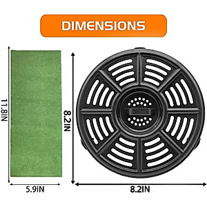 Chengziyue 8.2IN Air Fryer Crisper Plate for Ninja AF101 4QT AF161 AF150 XL 5.5QT Air Fryers, Premium Nonstick Air Fryer Grill Pan Crisper Tray Insert Grate Rack Grid for Ninja FD302 Foodi
