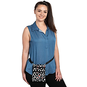 Disney Passport Crossbody Bag Mickey & Minnie Icon Print Travel Black (Multicolor)