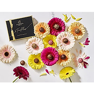 Godiva Chocolatier Signature Truffles Gift Box with Red Ribbon – 36 Piece Assorted Milk, White and Dark Chocolate Truffles with Gourmet Fillings - Unique Gift for Chocolate Lovers