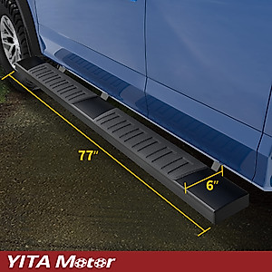 YITAMOTOR 6 Inches Running Boards Compatible with 2015-2024 Ford F-150 SuperCab, 2017-2024 Ford F250 F350 SuperCab Aluminum Black Side Steps Nerf Bars