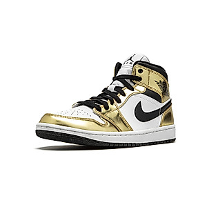 Jordan Air 1 Mid Se Metallic Gold/Black-White Mens Dc1419 700 - Size 9