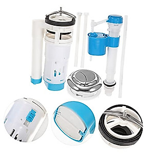 BETOOKY 1 Set Float Valve Water Valve Fill and Dual Flush Conversion System Toilet Flusher Replacement Kit Toilet Replacement Parts inside Tank Whelping Kit Mute Button Toilet Fill Valve