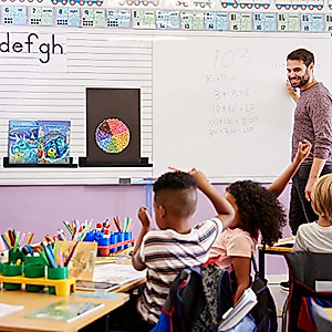 2 Pcs Magnetic Book Shelf for Whiteboard Magnetic Shelf Metal Floating Book Shelves for Kids Room Magnetic Book Display Shelf Magnetic Book Shelf for Kids Room Teacher Whiteboard Classroom (Black)