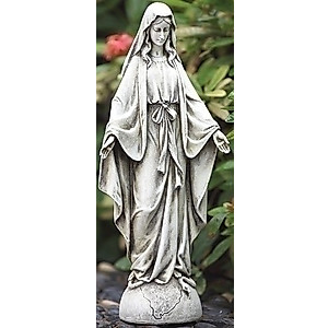 Joseph's Studio by Roman Inc, Our Lady of Grace, Garden Collection, Religious Statue, Holy Family, Memorial, Angel, Patron Saint, Garden Décor (14x5x3)