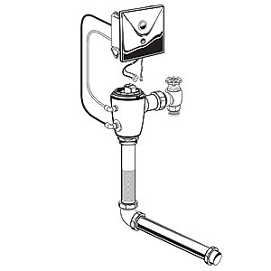 American Standard 606B222.007 Ultima Selectronic 1.28 GPF Concealed Toilet Flush Valve, Base Model