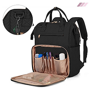 Fasrom Teacher Backpack for Work Women Teacher Supplies, Nurse Bag Backpack with Laptop Compartment for Nursing Student Essentials (Empty Bag Only), Black