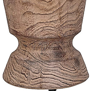 Yangming 14.6 Inch Weather Resistant Concrete, Small Round End Lightweight Side Table for Outdoor Indoor Patio Yard Balcony Garden, Brown