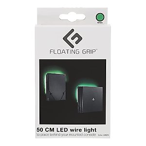 USB LED Light Strip by FLOATING GRIP - Mood Lighting Accent & Gamer Decor for Game Rooms - Fits on PlayStation or XBOX - Adhesive Strips, Easy Installation & Removal (0.5 Meter, Green)