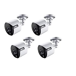 Lorex C881DA 4K Ultra HD Analog Active Deterrence Security Bullet Camera with Color Night Vision, 135ft IR NV, IP67, Works with D841, D861, D862, D871B, LHV5100, Camera Only, White, 4PK(M.Refurbished)