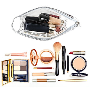 Bride Makeup Bag Bride Gifts Pearl Rhinestone Letter Patch Clear PVC Water-resistant Portable Zipper Cosmetic Toiletry Travel Organizer for Bridal Shower Wedding day Bachelorette Party