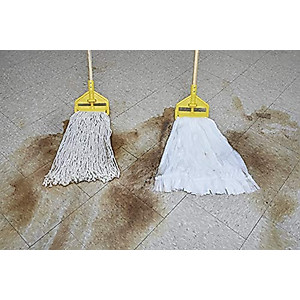 Rubbermaid Commercial Large Disposable Mop- 5 Inch Headband, Janitorial Cleaning Supplies and Equipment for Mopping, White