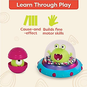 B. toys- Vehicle Bumper Space Car-Light-Up- Simple Remote Control Car for Toddlers with Alien Driver- Marky Mars- 12 months +