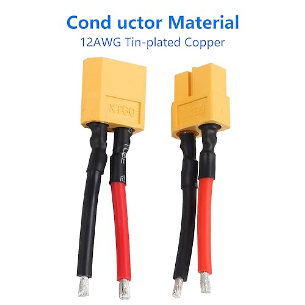 XIITIA 8 Pairs XT60 Plug Female and Male Connector with 14AWG Silicon Wire, 57MM Extention Cable for RC Lipo Battery Cable Drone