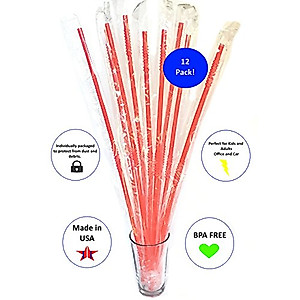 Made in USA Extra Long Reusable Drinking Straws 22 Inches long Ideal for Limited Mobility Situations Dishwasher Safe FDA Grade BPA-Free Material 12 Pieces