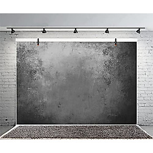 JASREE Vinyl 10x8ft Vintage Abstract Grey Backdrop for Photography Blue Backdrop Gradual Change Gray Cement Wall Background Kids Baby Shower Adults Wedding Photos Portrait Backdrop Photoshoot Props
