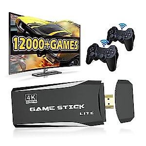 Retro Game Console - Retroplay Stick - Emulator Console S2 12000+ Classic Video Games,9 Emulators,Plug & Play Video Games for TV,Nostalgia Stick Support 4K HDMI Port,2 Wireless Gamepads(64G)