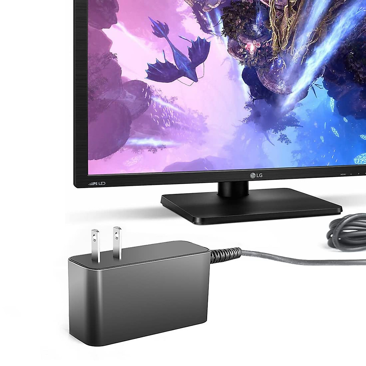 CASIMY 19V AC Adapter Compatible with LG 19" 20" 22" 23" 24" 27" 29'' 32'' 34'' TV HDTV LED Monitor DA-48F19 LCAP35 DA-65G19 DA-65F19 32LH570B ADS-40FSG-19 ADS-25FSG-19 LG TV Power Cord Replacement