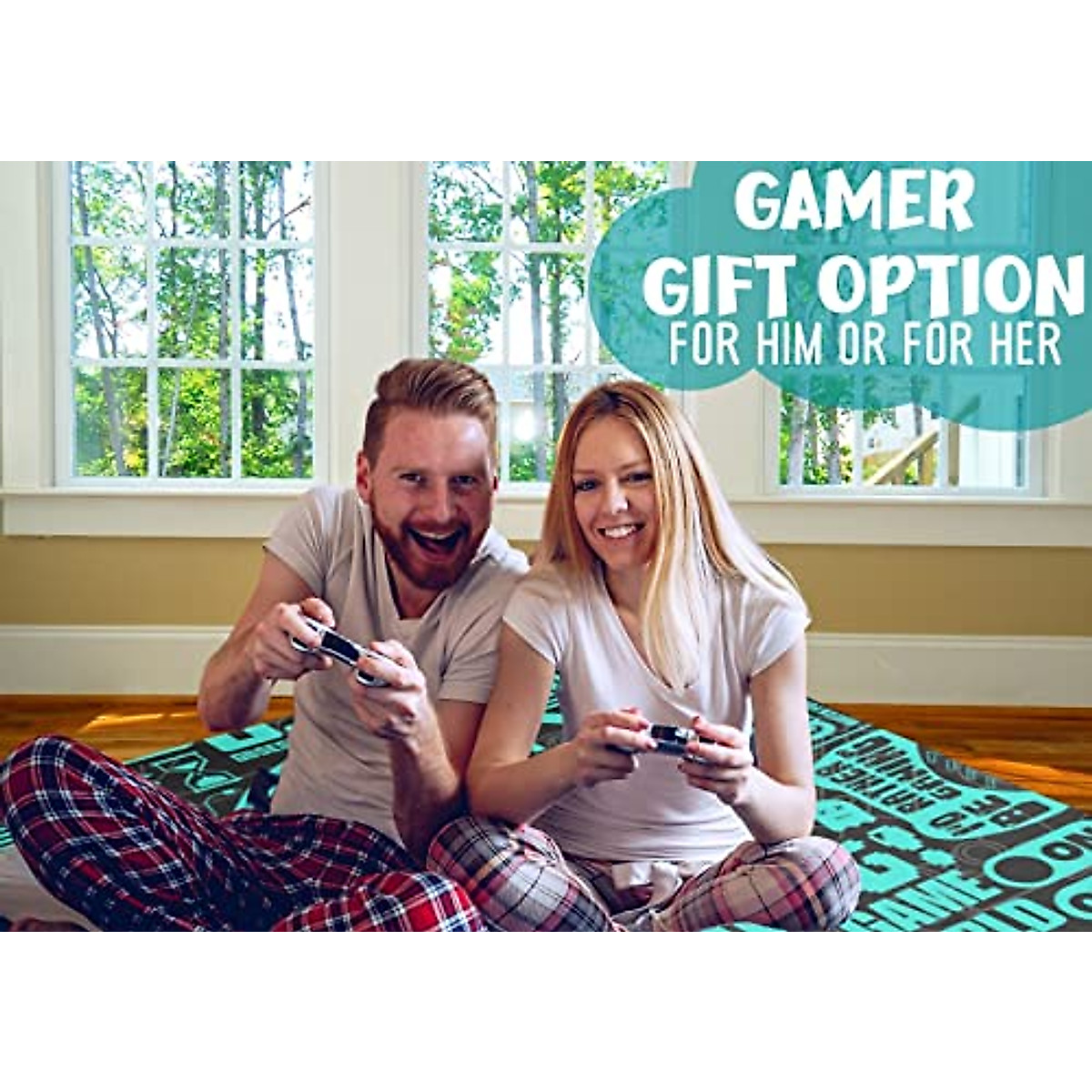 InnoBeta Gaming Gifts, Gifts for Gamers, Gaming, Boys, Men, I Can't Hear You, I'm Gaming, Level Up, Bed Flannel Plush Blankets Throws 50x65 Inches