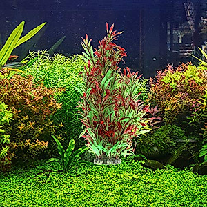 MR.FOAM Large Aquarium Plants, Fish Tank Plants Decoration Ornament for All Fish Artificial Plastic Lifelike Water Plant Ornament Fish Tank Decorations 12.6 inch Tall 7.09 inch Wide