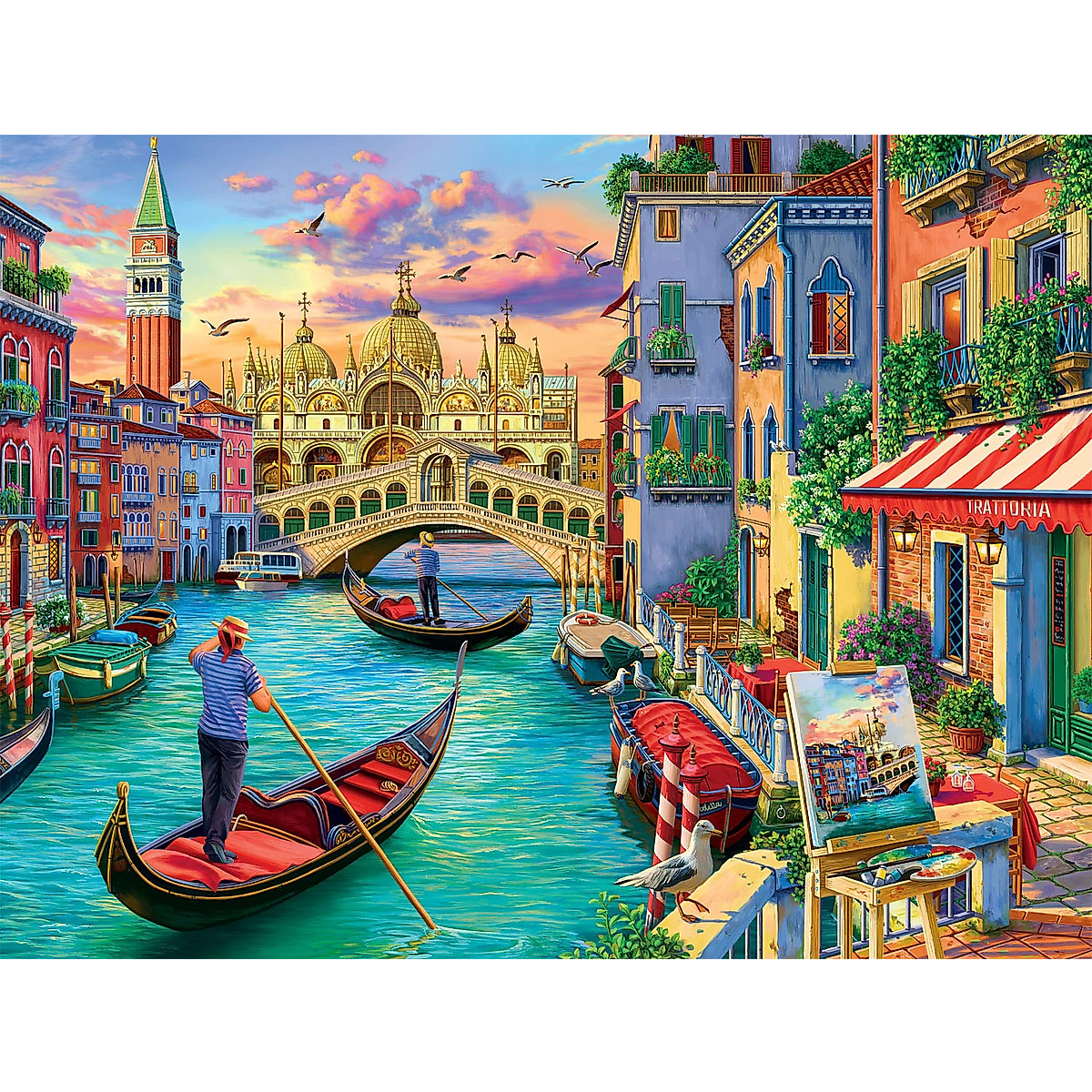 Buffalo Games - Sights of Venice - 750 Piece Jigsaw Puzzle, Blue