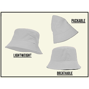 TOP HEADWEAR Bucket Hat for Men Women - Cotton Packable Fishing Cap, White L/XL