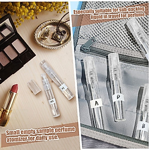 Fandamei 60PCS 5ml Mini Spray Bottle, Mini Clear Plastic Spray Bottle Empty, Fine Mist Refillable Mini Perfume Bottle, Perfume Atomizer, Small Empty Sample Containers, Plastic Portable Travel Bottle