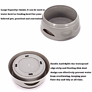 Love Dream No Spill Dog Water Bowl, No Drip Slow Water Feeder Dog Bowl No Slip Vehicle Carried Pet Water Dispenser 25 oz with Floating Disk Slow Drinking Bowl for Dogs Cats (Pink)