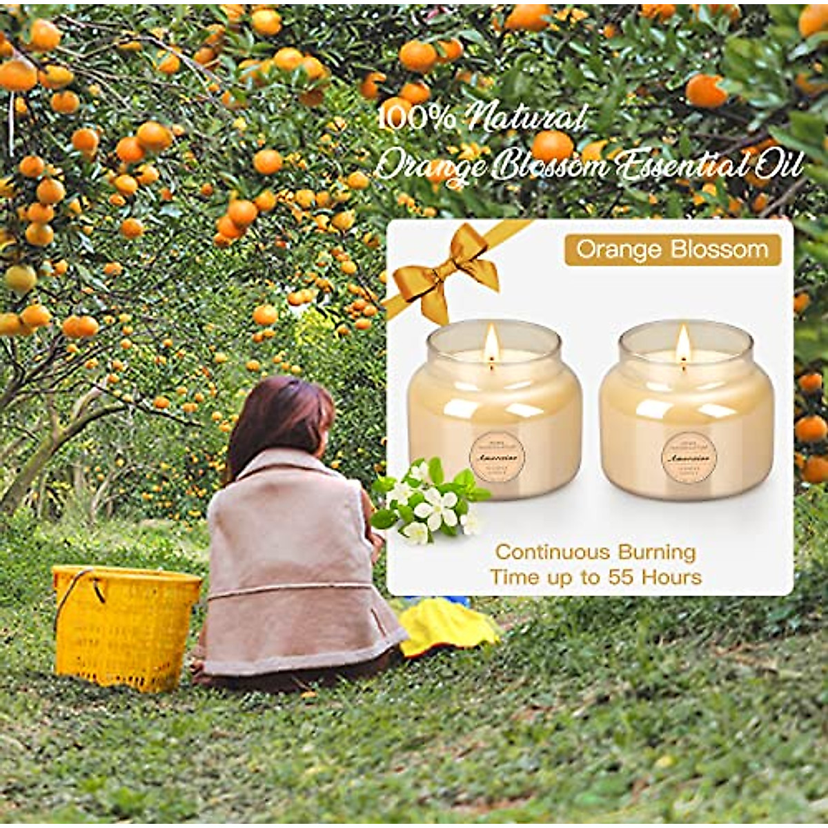 3 Pack Scented Candles Gifts for Women, Amber Retro Aromatherapy Candles for Home Scented, Christmas Gifts Set Soy Wax Lavender Candle for Birthday Valentine Holiday