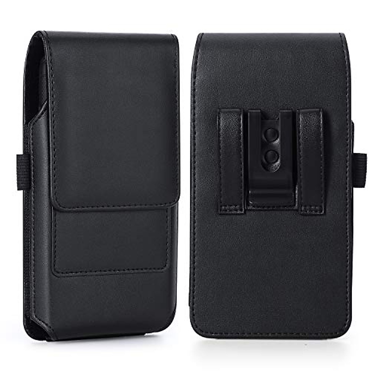 Mopaclle Phone Holster for Samsung Galaxy A12/A52/A53/A71/A73/ A03s A04s/ Note 20 Ultra Note 8 9/ S22 Plus S23+/14 Plus 11 Pro Max, Leather Belt Clip Cell Phone Holster Pouch with ID Card Belt Holder