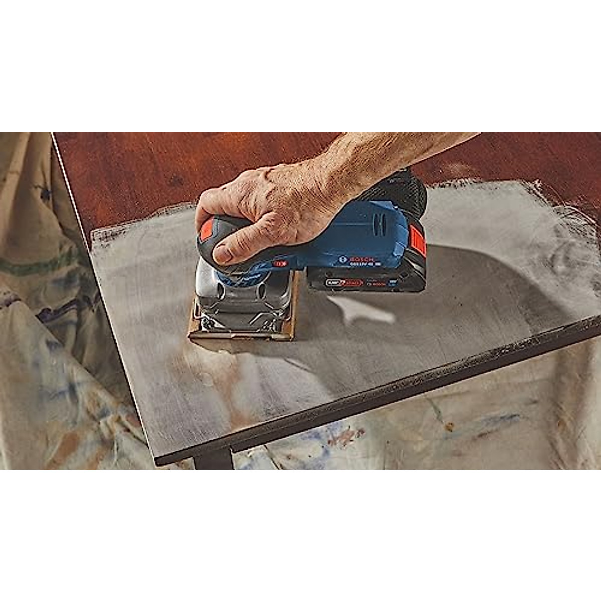 BOSCH GSS18V-40N 18V Brushless Sheet Orbital Finishing Sander with Dust Bag, 1/4 Sheet and 1/3 Sheet (Bare Tool)