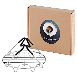 Steamer Rack Trivet with Handles for Instant Pot Pressure Cooker Accessories (Handle with Silicone, for 3qt)