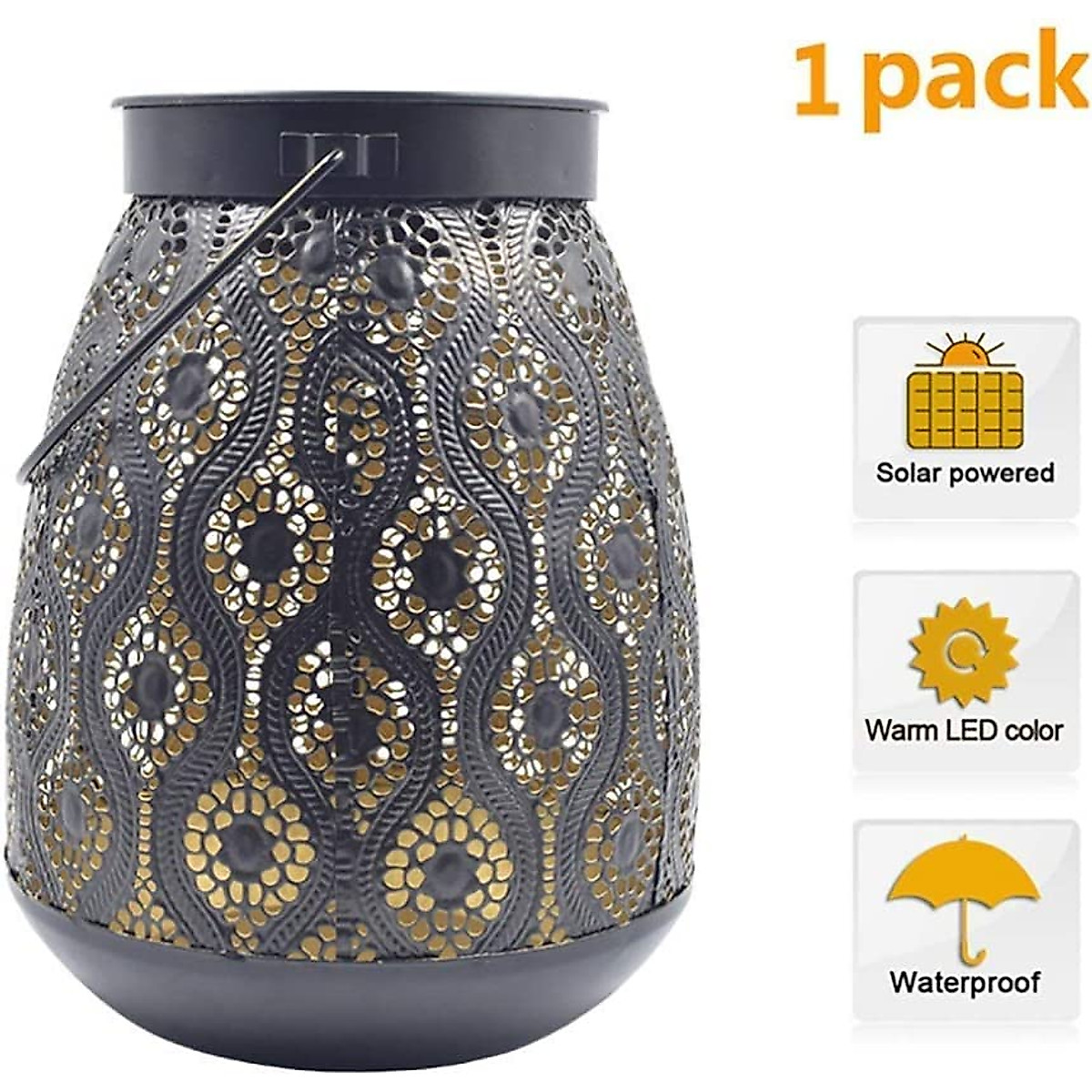 Solar-Powered Pathway Solar Garden Lights Solar Lantern Lights for Hanging Outdoor Ornaments Gift Outdoor Decoration Table Lantern Solar Silver Light Waterproof Solar Lamp Decorative Solar Powered Lan