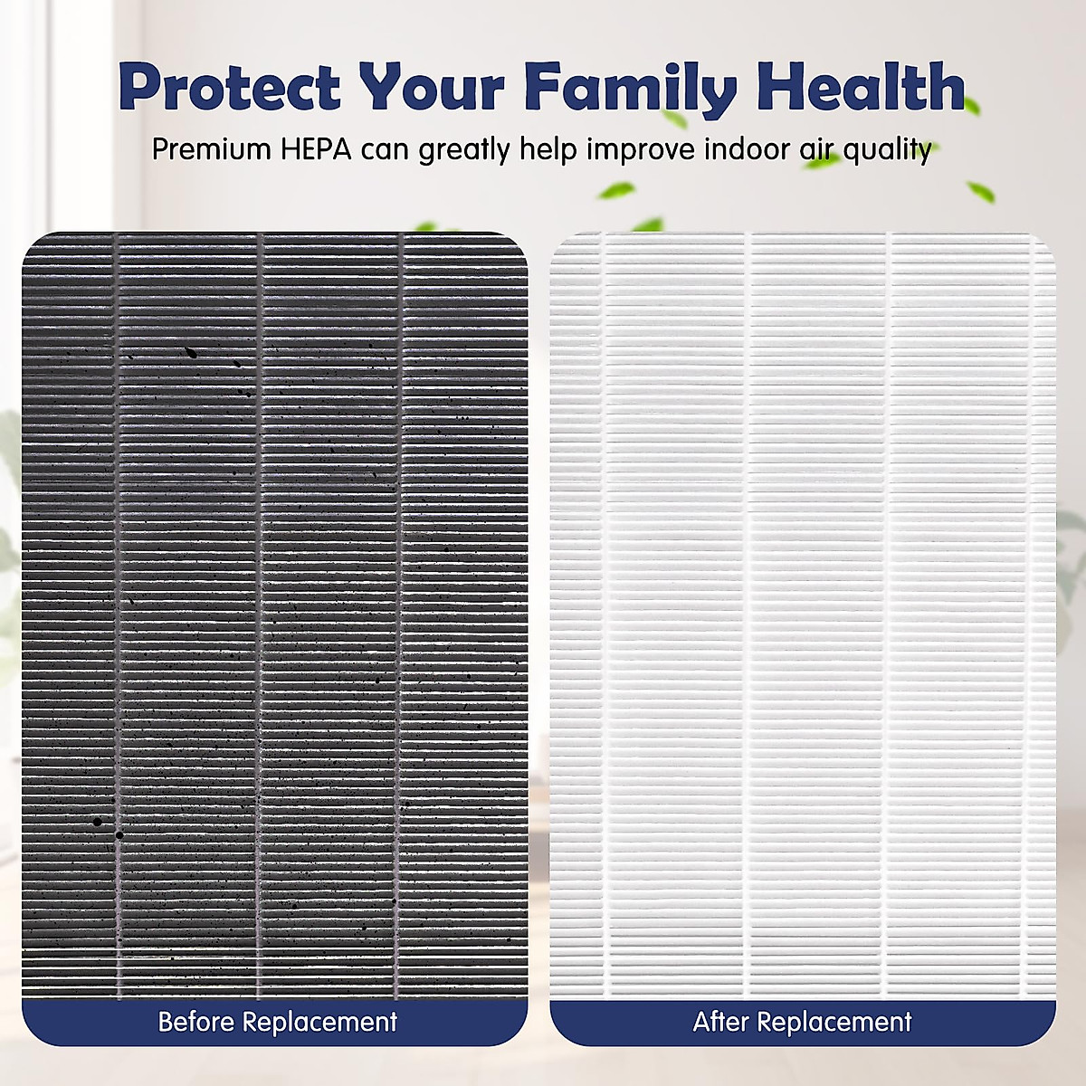VIEWALL 2 Sets 116130 Replacement Filter H Compatible for Winix 5500-2 Air Cleaner Purifier and Models AM80, 2 HEPA Filters + 2 Activated Carbon Filters Combo Pack, White